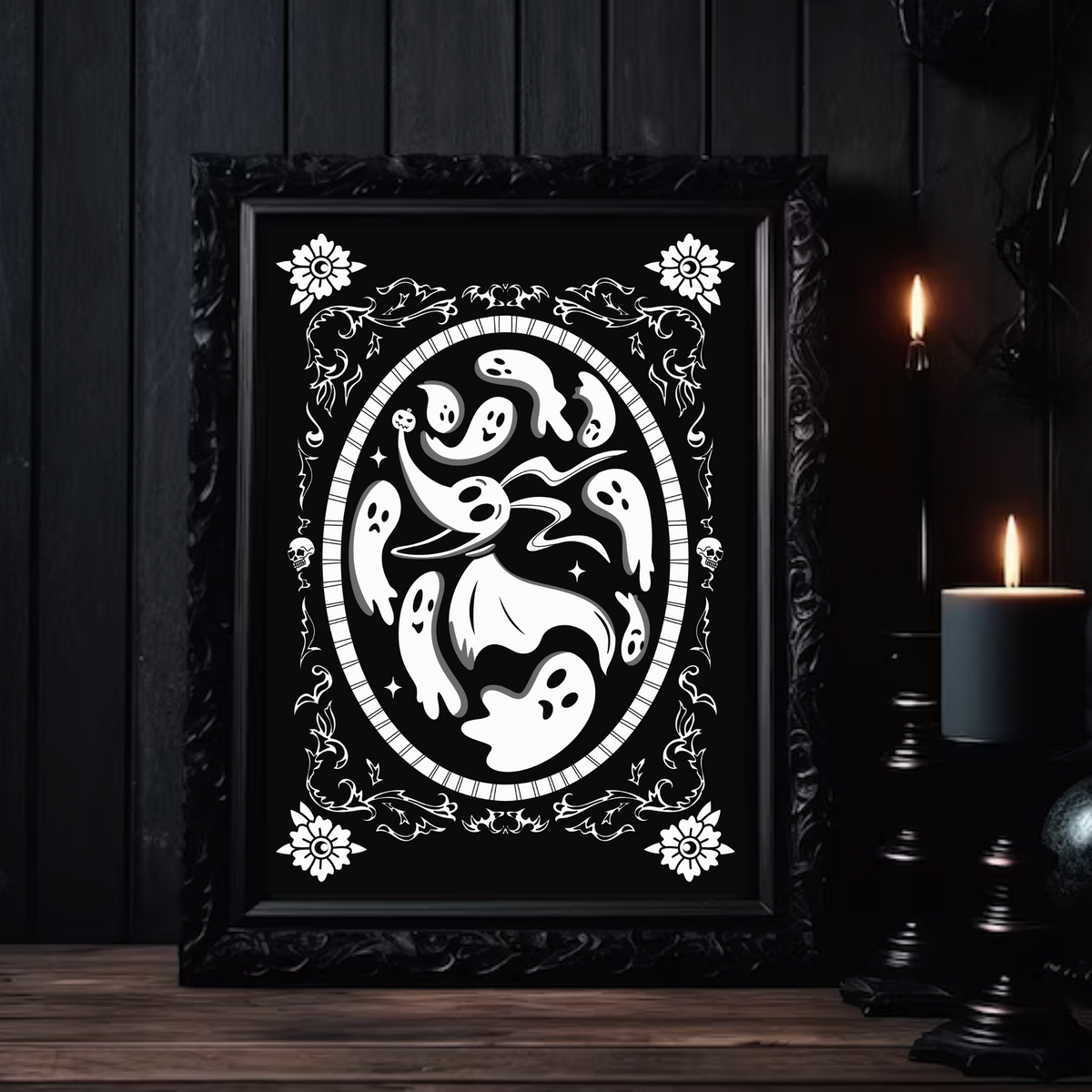 ZERO GHOSTS PORTRAIT ART PRINT – Dead Inside Design